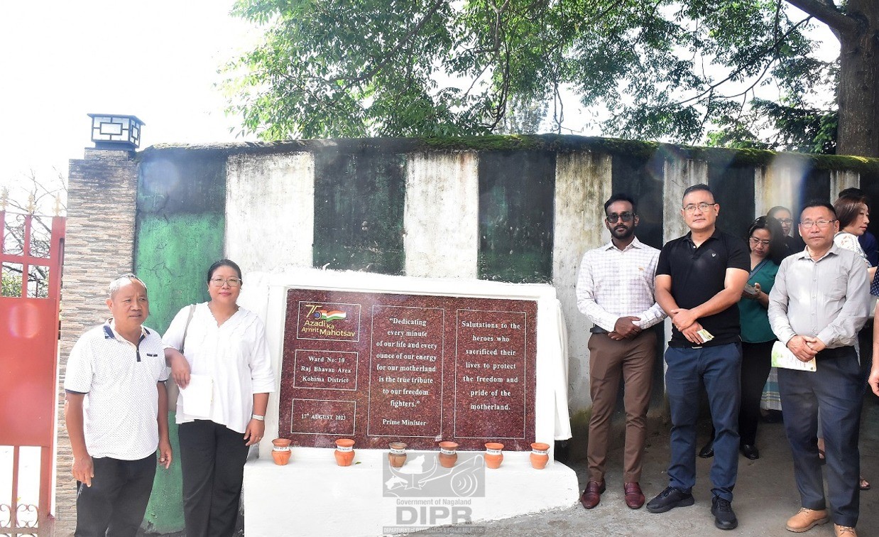 DC Kohima and SP Kohima with others during dedication of Shilaphalakam ...
